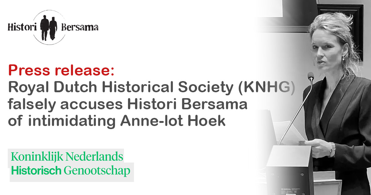 Press release Histori Bersama – KNHG accusations – Histori Bersama