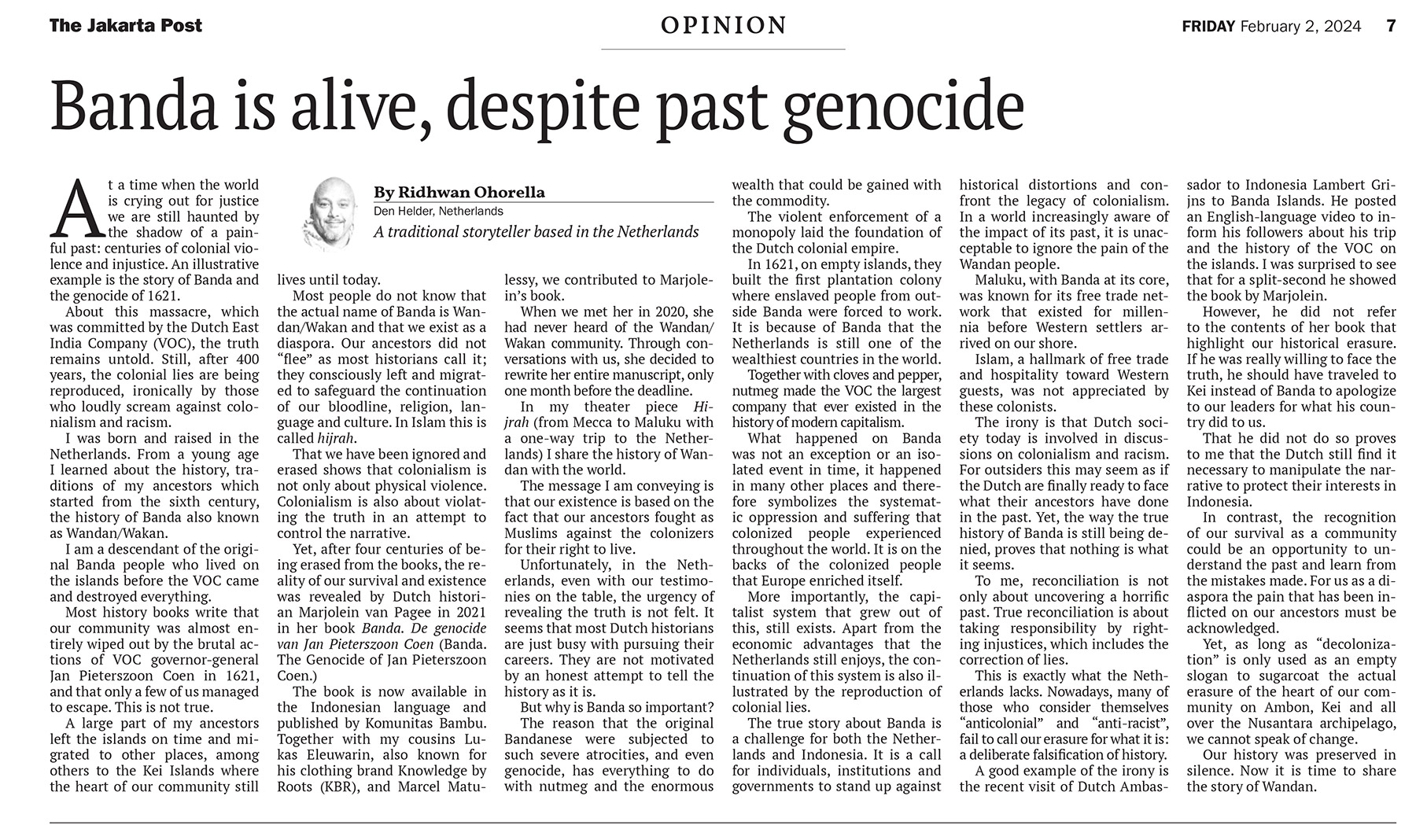 Banda is not dead, Banda is alive – The Jakarta Post – Histori Bersama